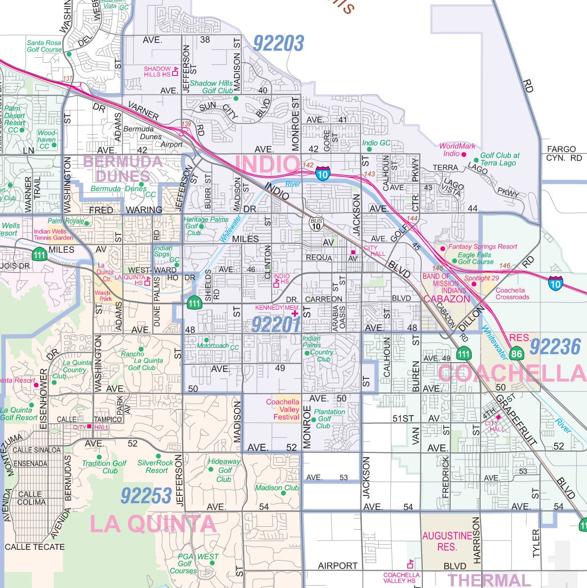 The Inland Empire Detailed Region Wall Map | Metro Maps